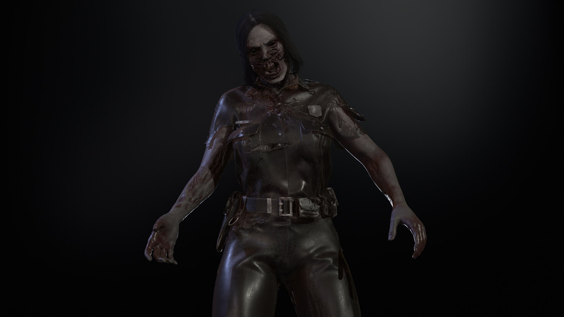 3D Zombie Cop Girl - TurboSquid 2359494