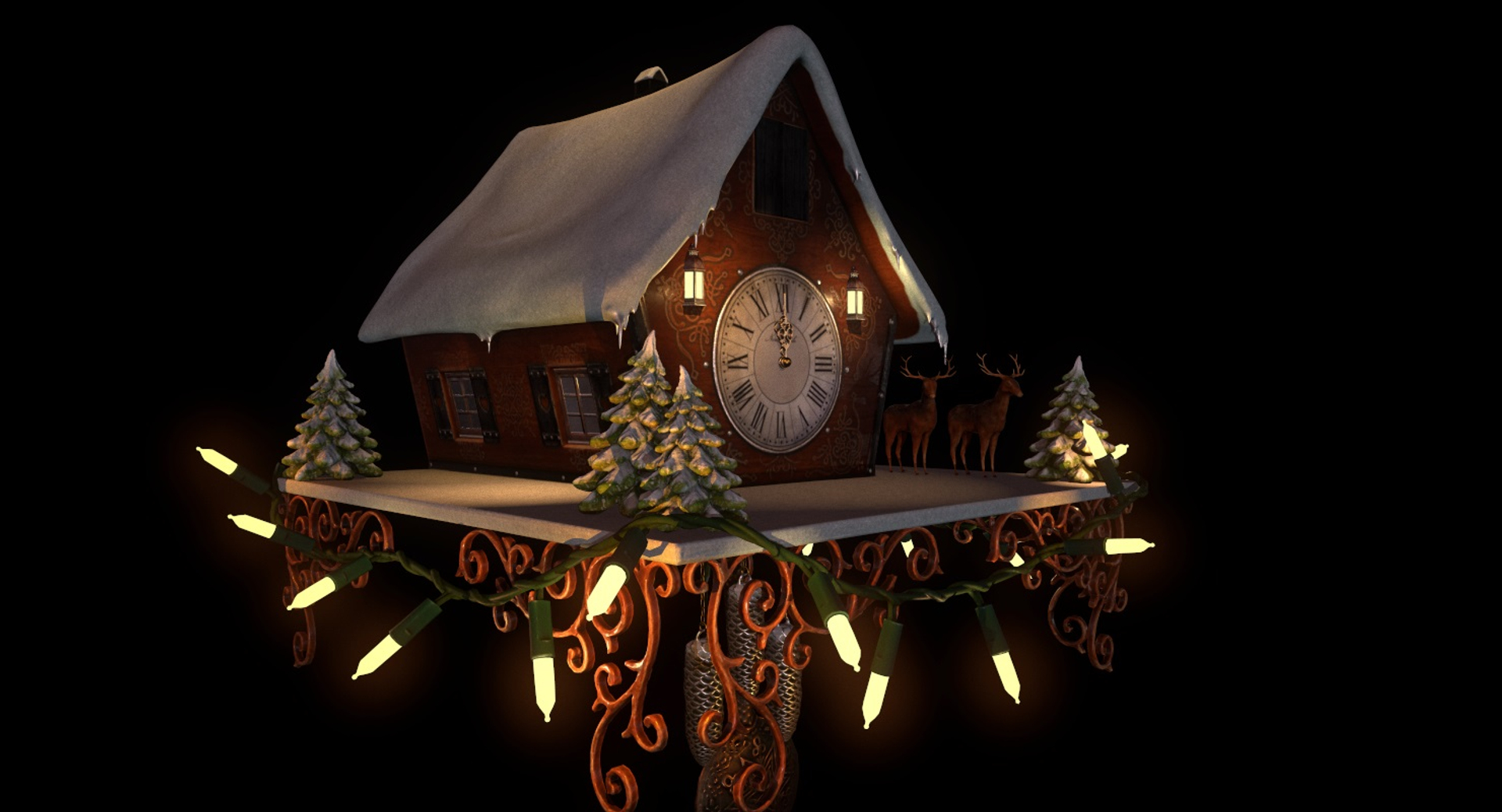 3d Model Christmas Cuckoo Clock