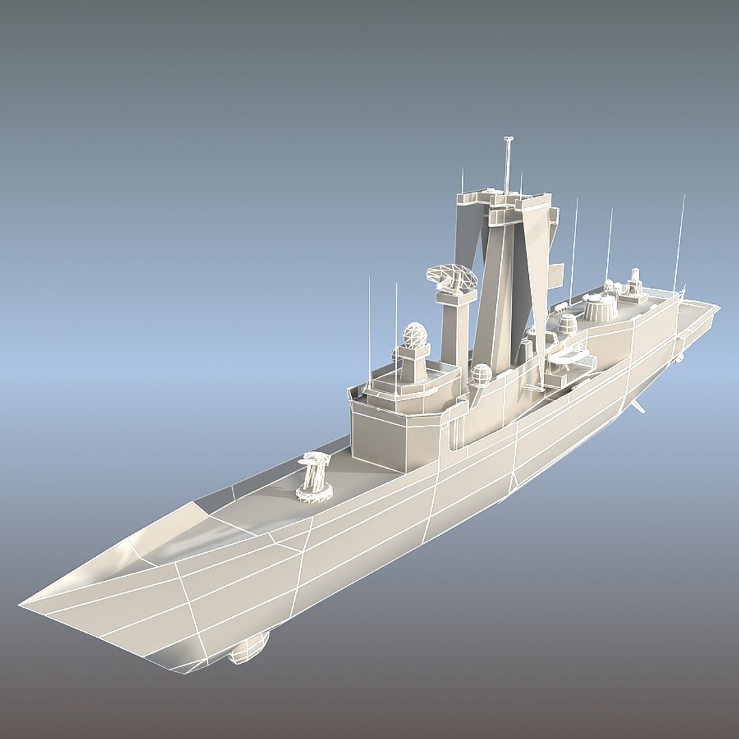 3d uss ingraham ffg-61 frigate model