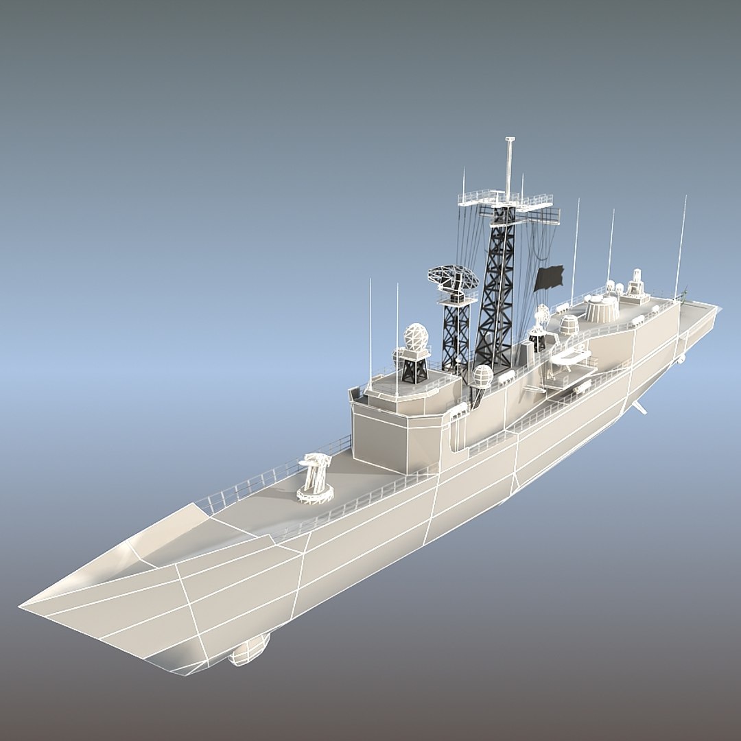 3d uss ingraham ffg-61 frigate model