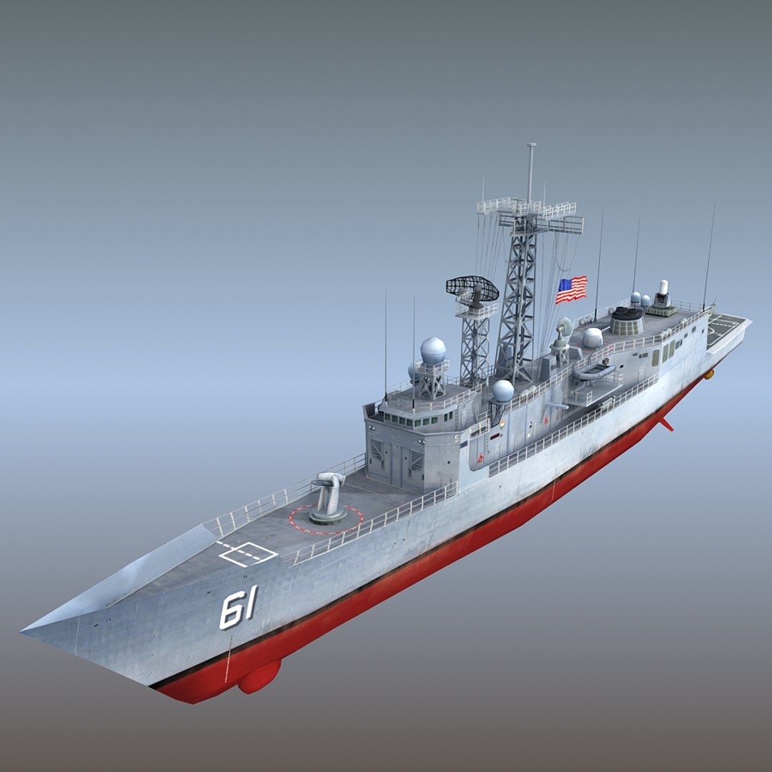3d uss ingraham ffg-61 frigate model