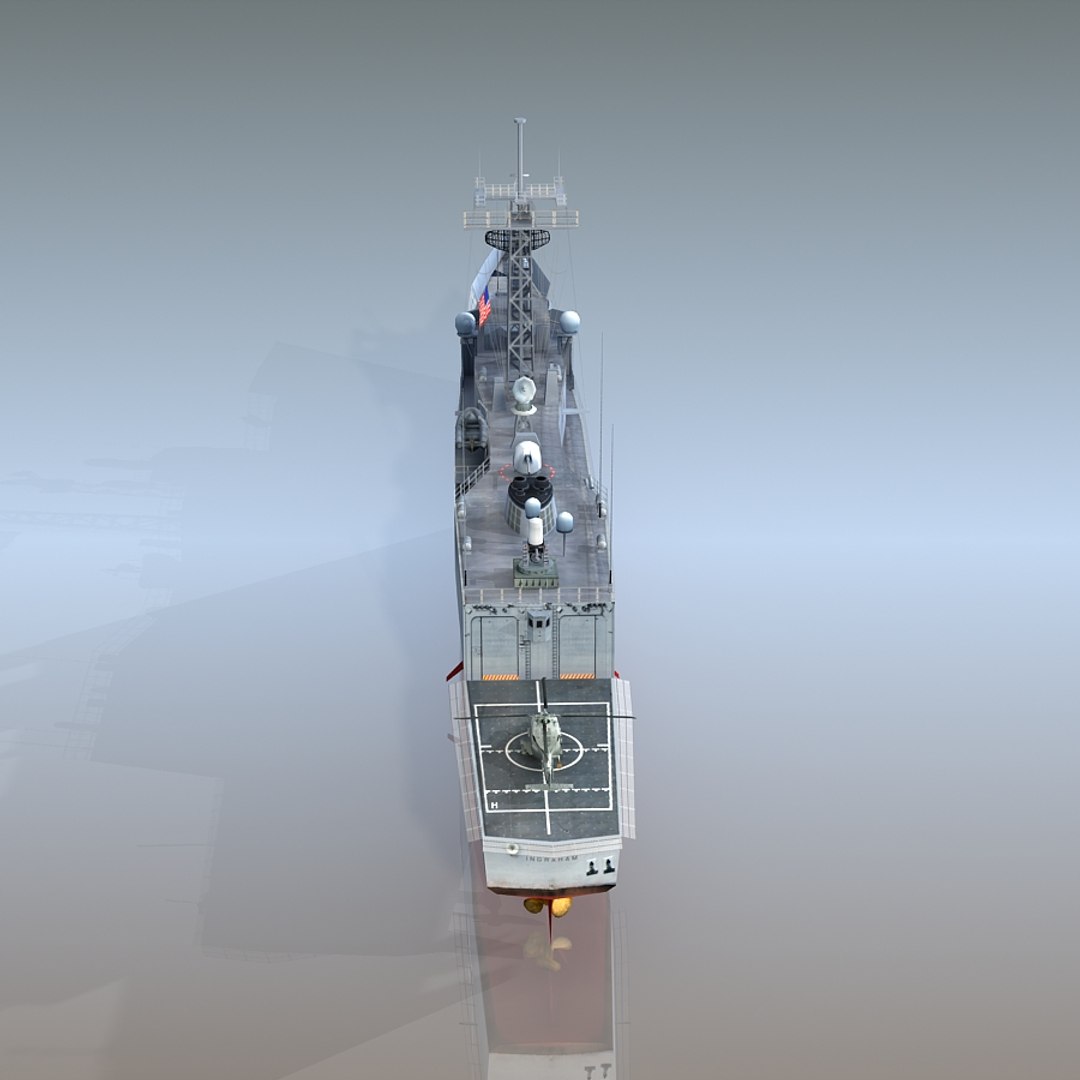 3d uss ingraham ffg-61 frigate model