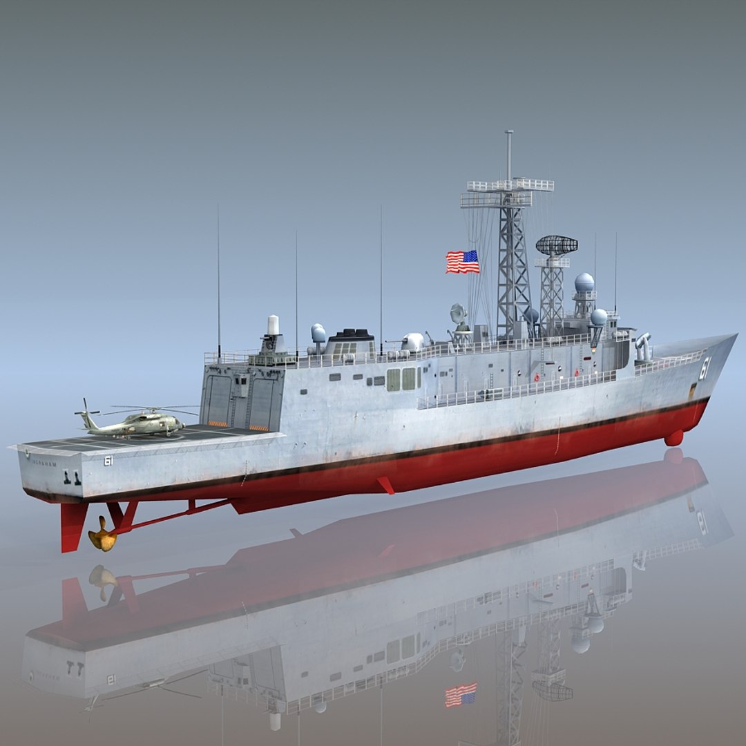 3d Uss Ingraham Ffg-61 Frigate Model
