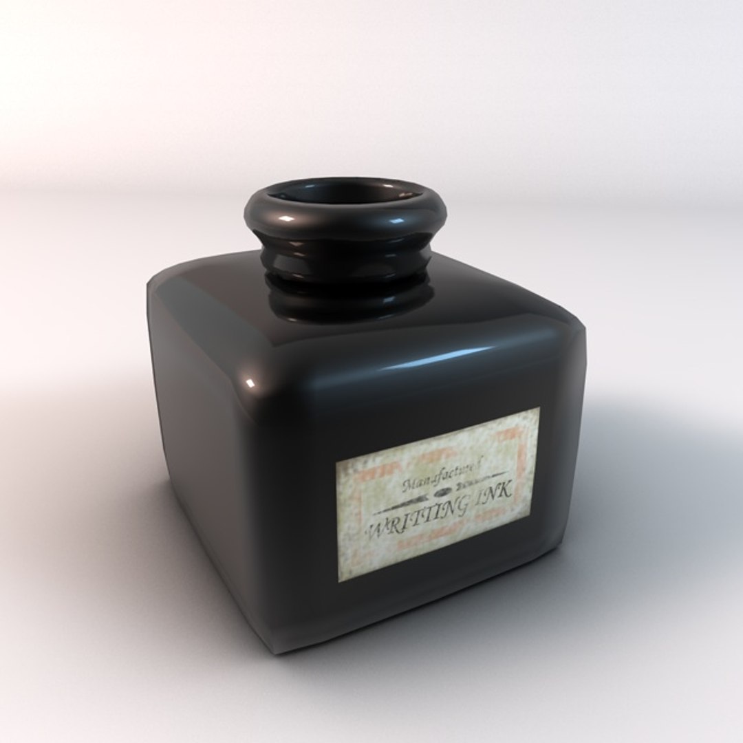 3d Quill Pen Ink Bottle