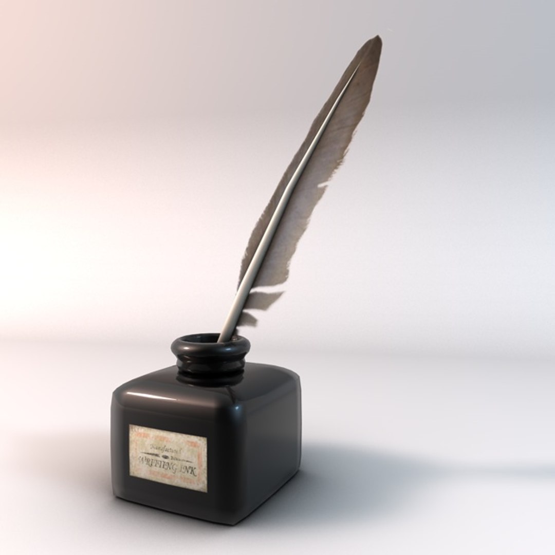 3d Quill Pen Ink Bottle