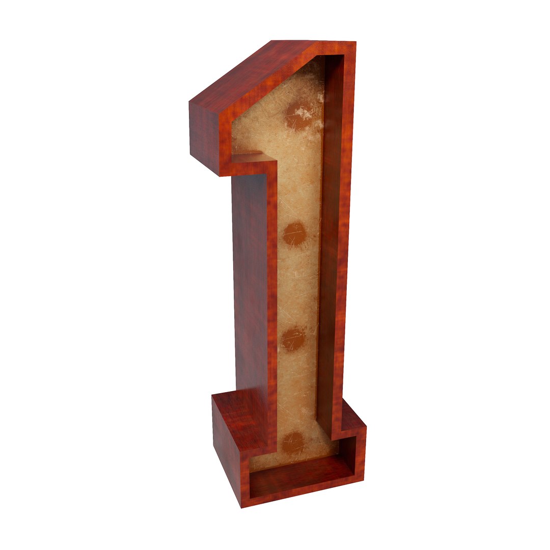 3D Marquee Number One Led Wooden Glow Sign 3dmodel Model - TurboSquid ...