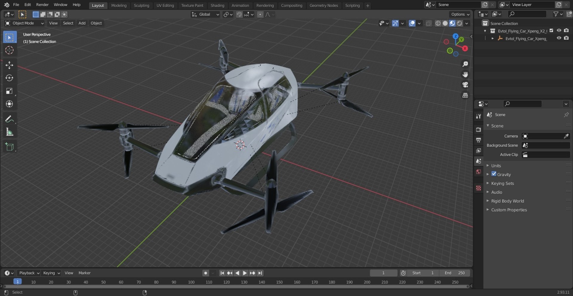 Evtol Flying Car Xpeng X2 3D model - TurboSquid 2003729
