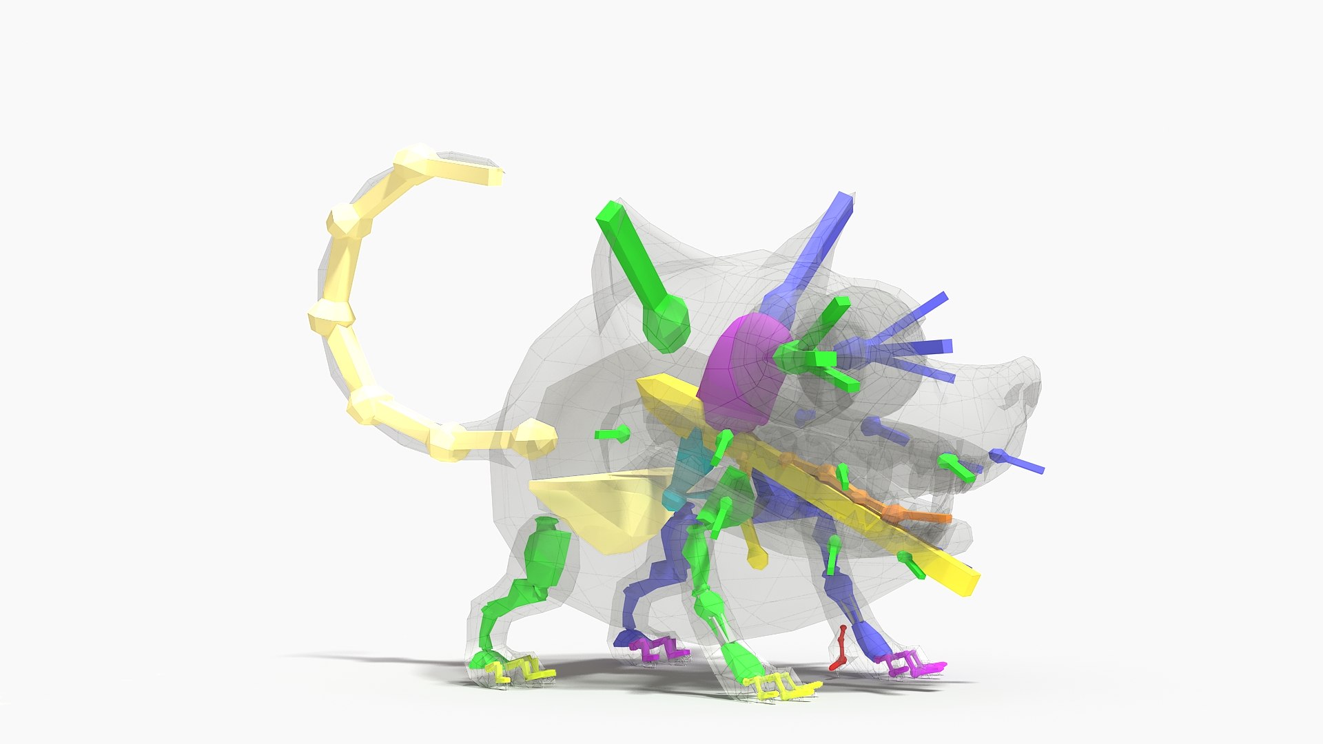 3d Fox Character Rig Model