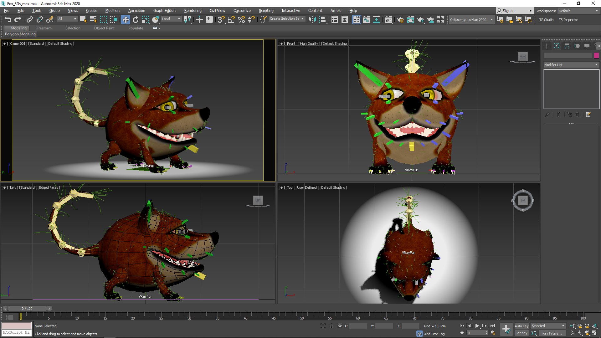 3d Fox Character Rig Model