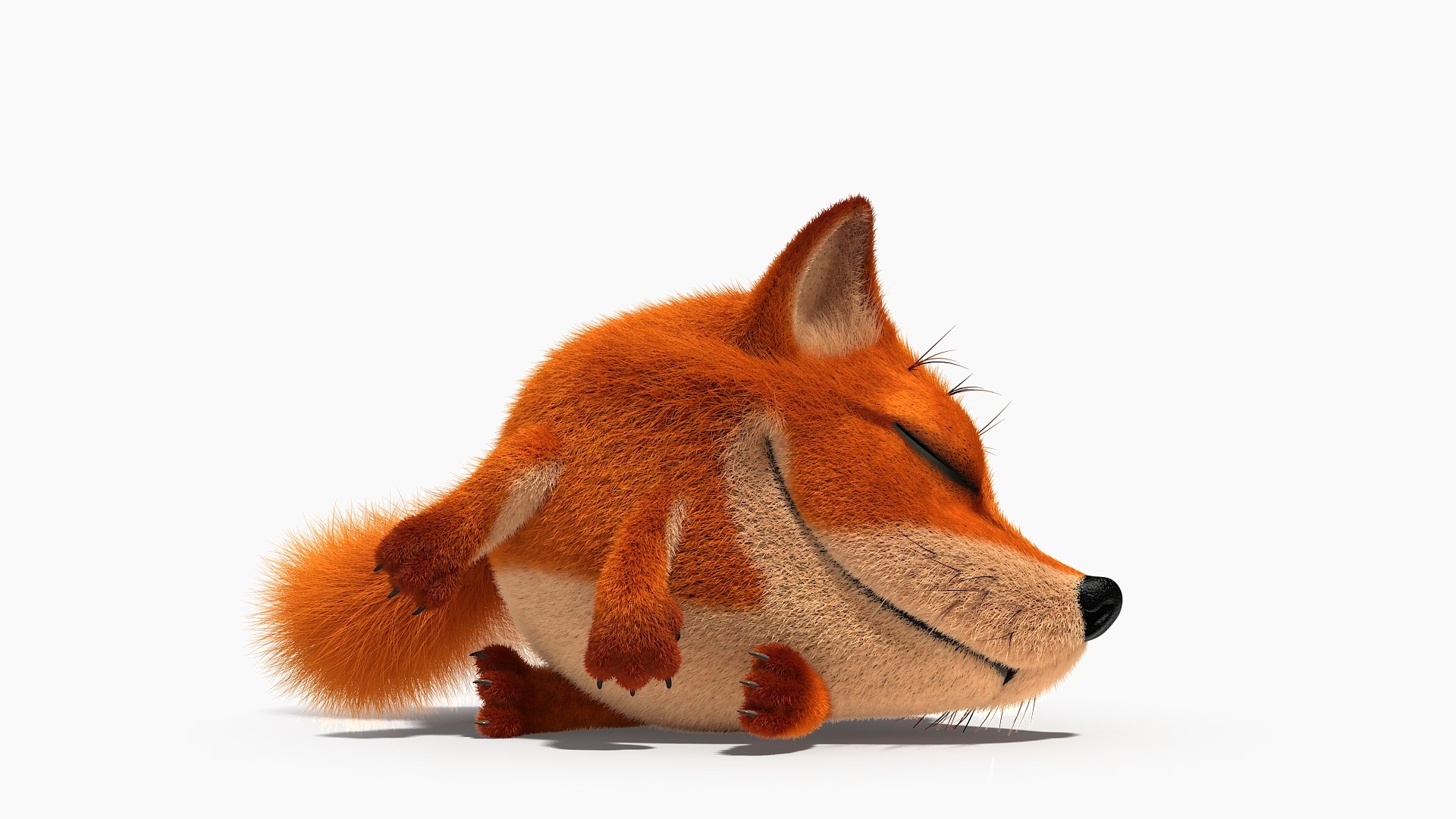 3d Fox Character Rig Model