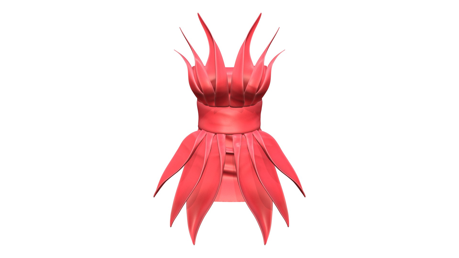 Red Fashion Art Dress With Spikes 3D Model - TurboSquid 1953703