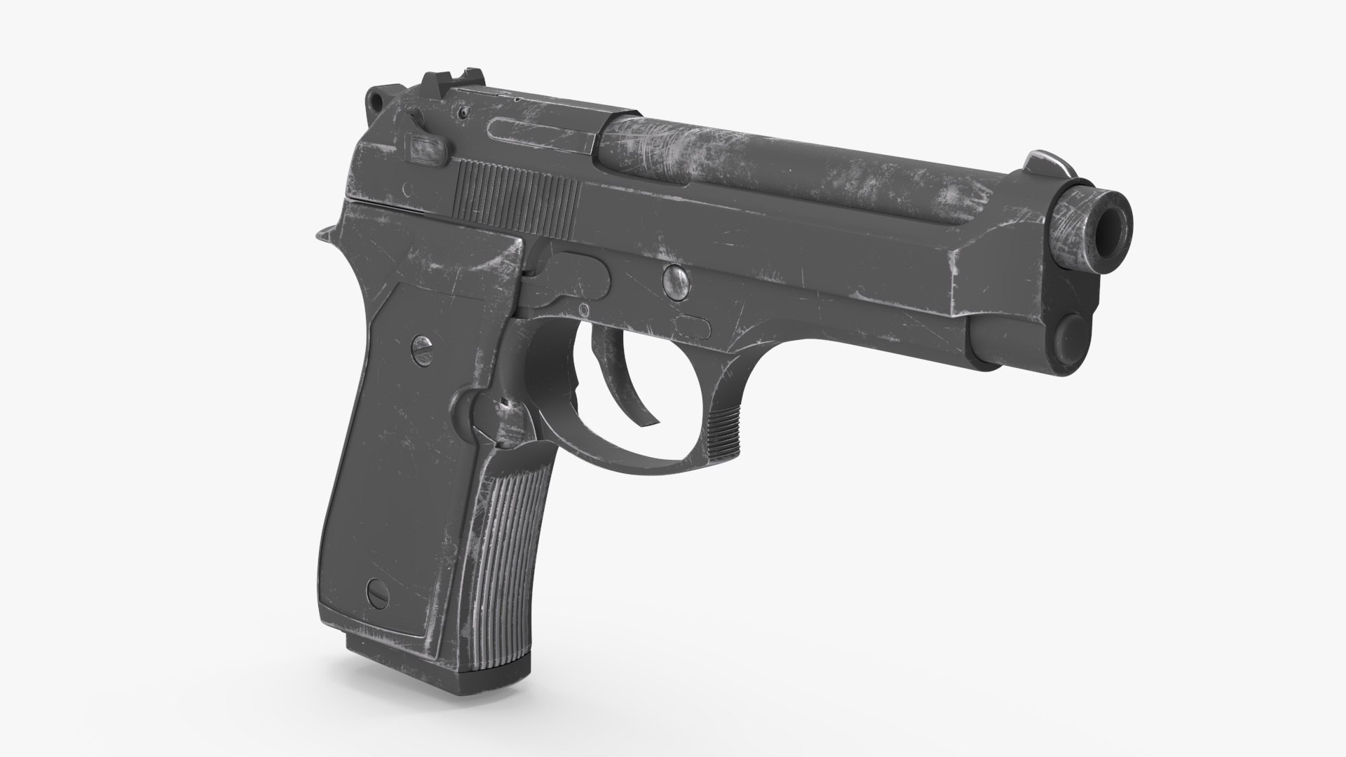 3D Old Scratched Gun - TurboSquid 2326791