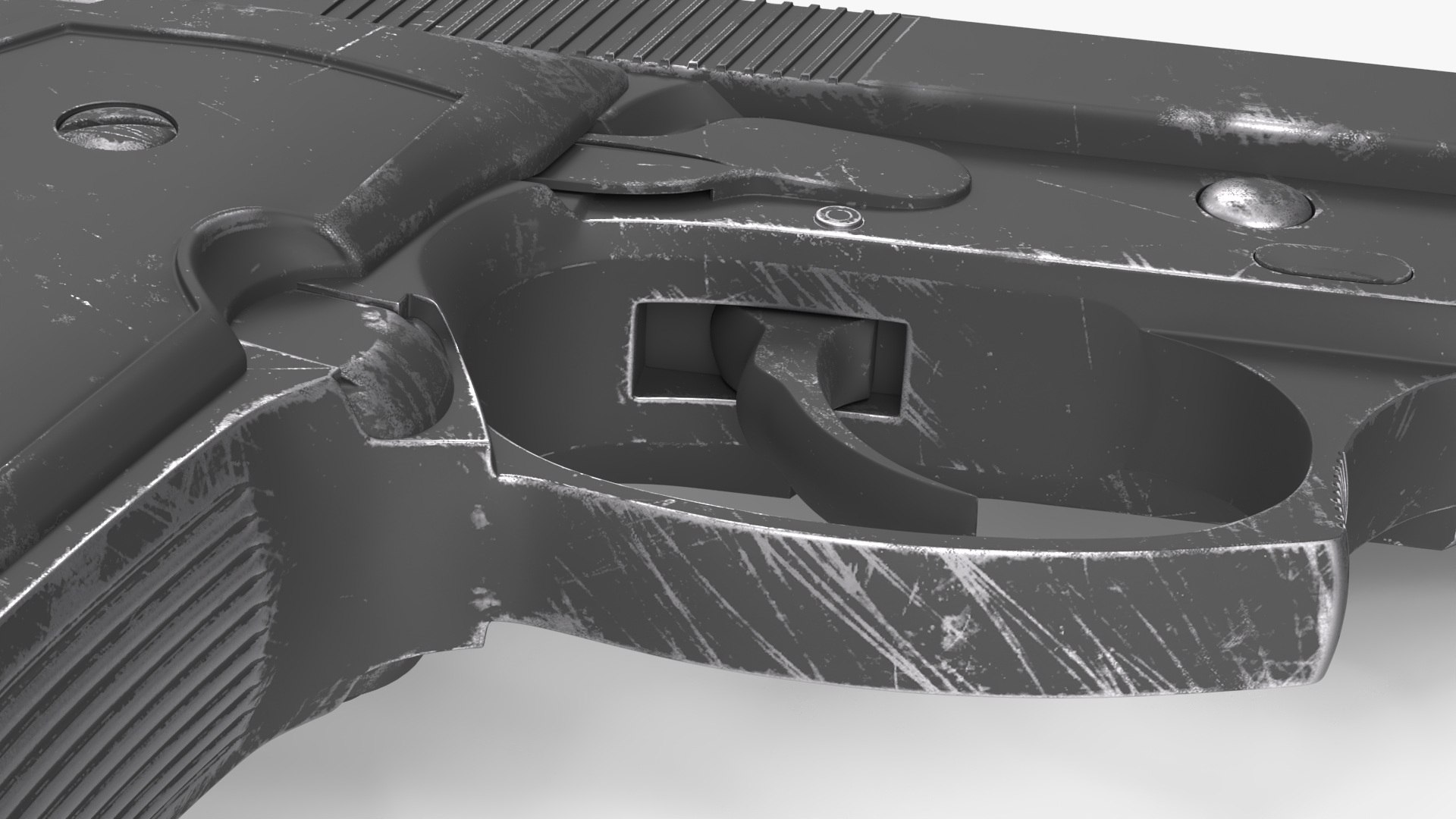 3D Old Scratched Gun - TurboSquid 2326791