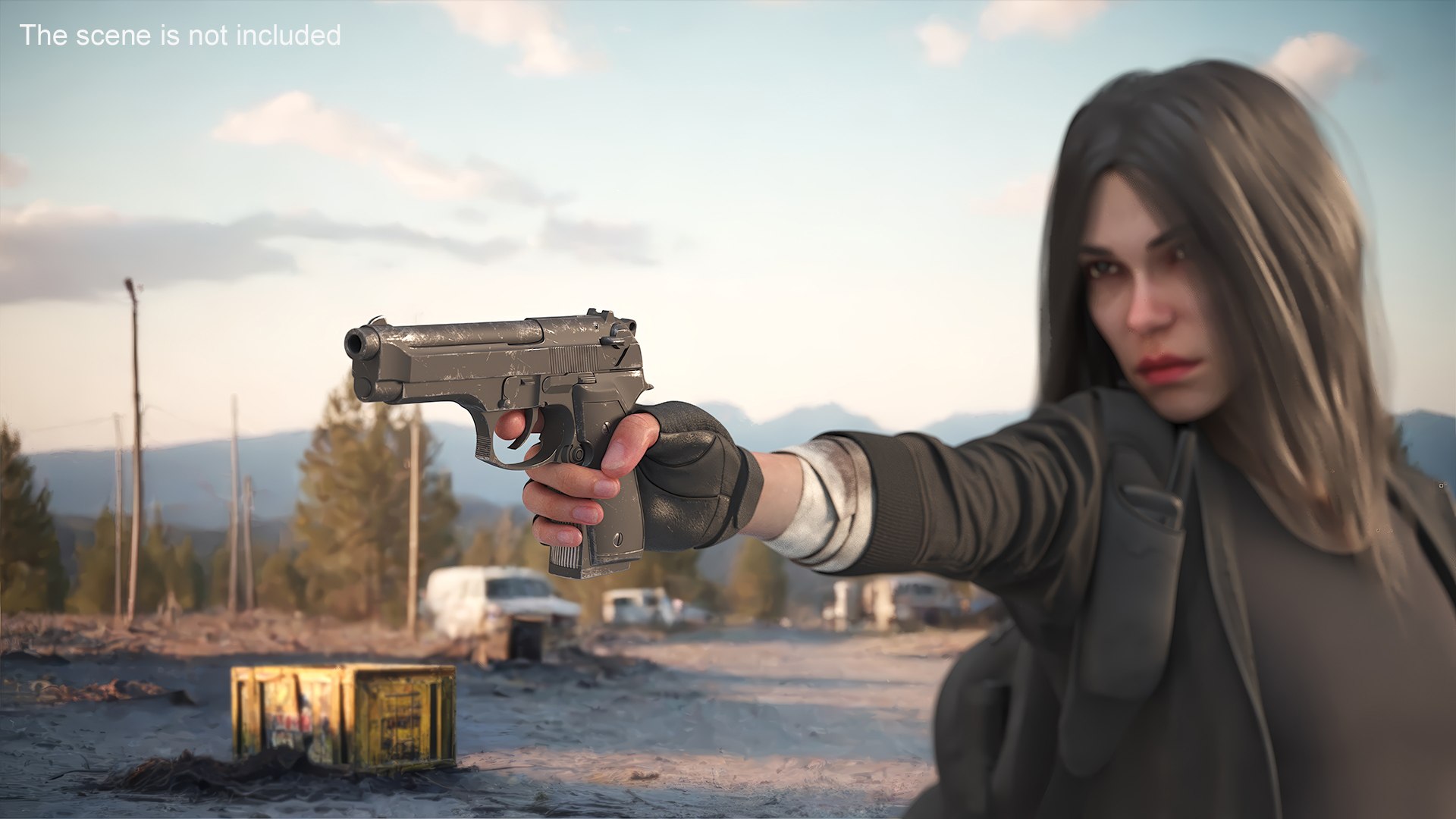 3D Old Scratched Gun - TurboSquid 2326791