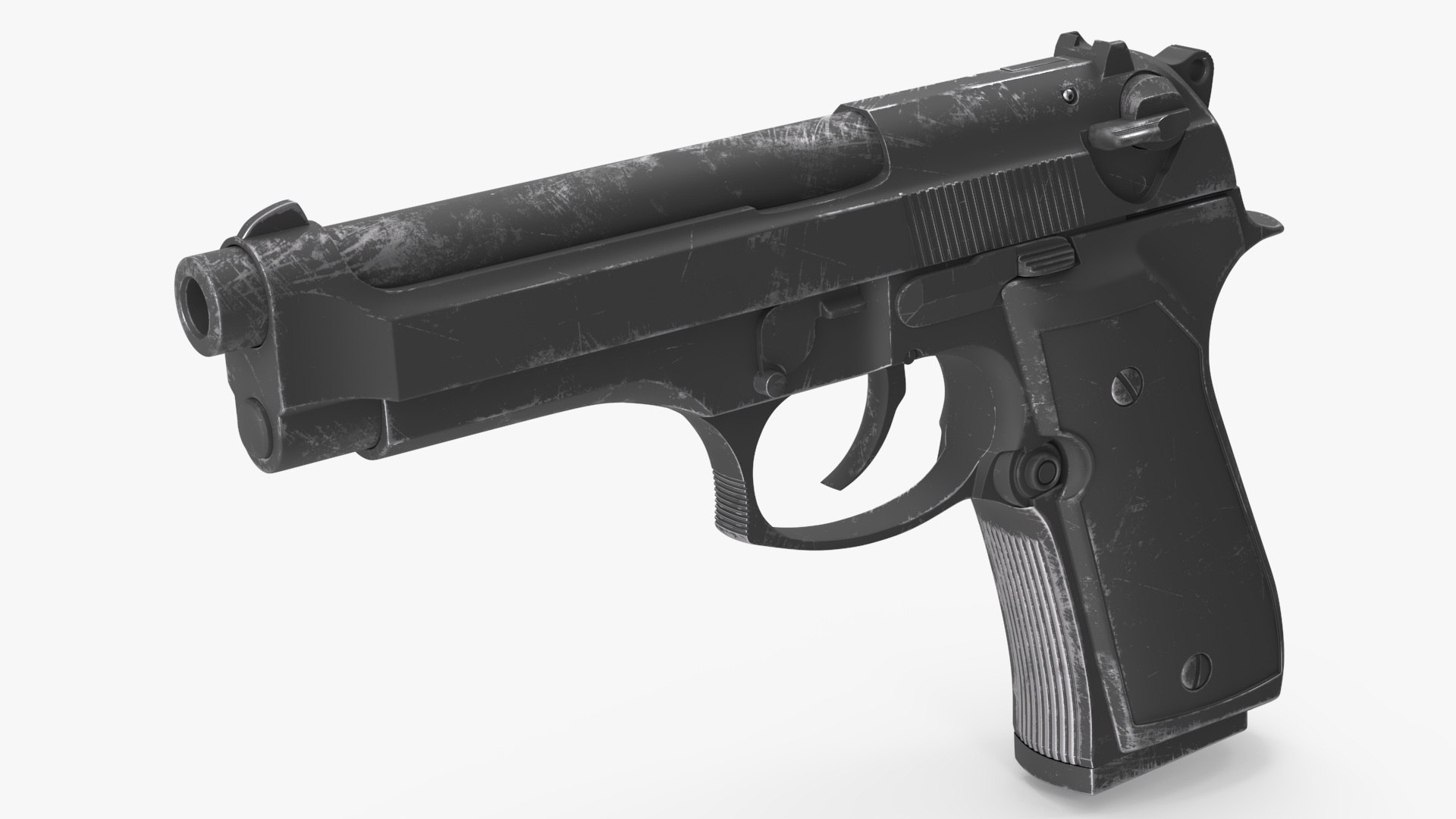 3D Old Scratched Gun - TurboSquid 2326791