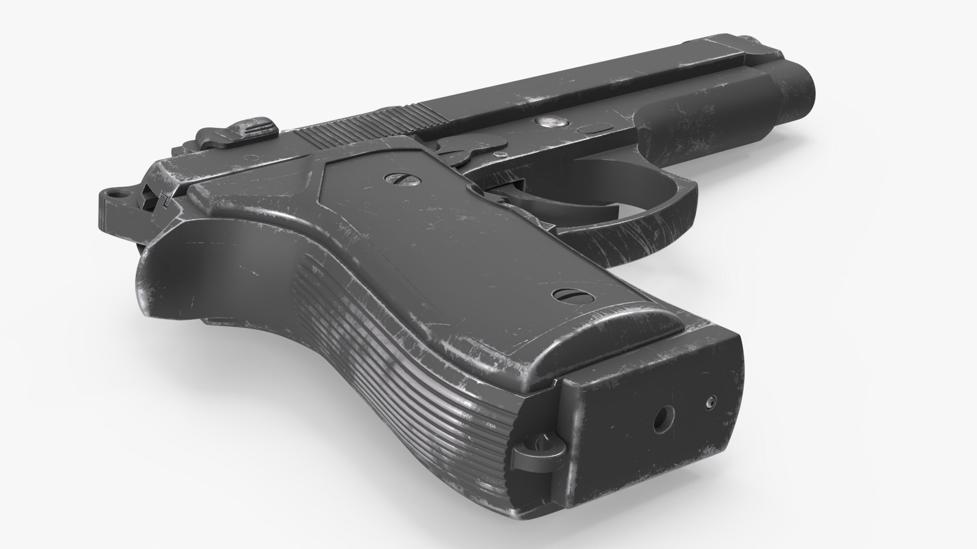 3D Old Scratched Gun - TurboSquid 2326791