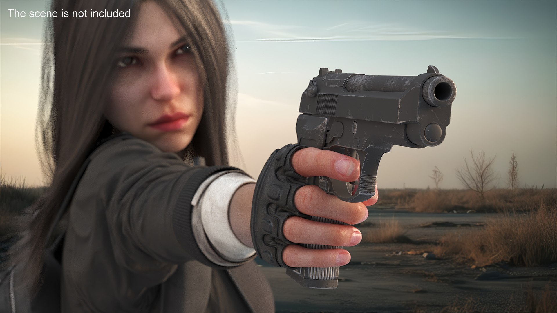 3D Old Scratched Gun - TurboSquid 2326791