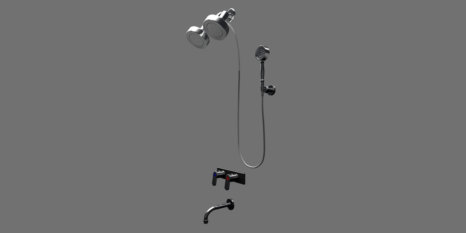 3D Model Shower Set N2 - TurboSquid 2295707