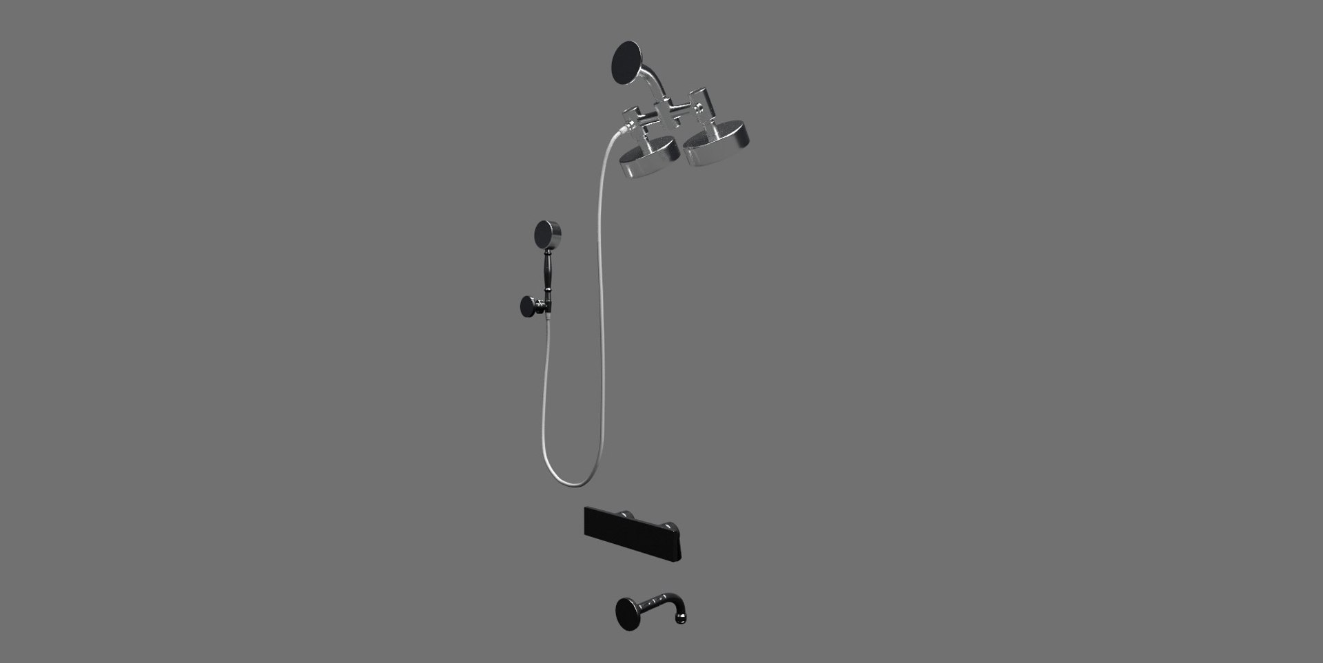 3D Model Shower Set N2 - TurboSquid 2295707