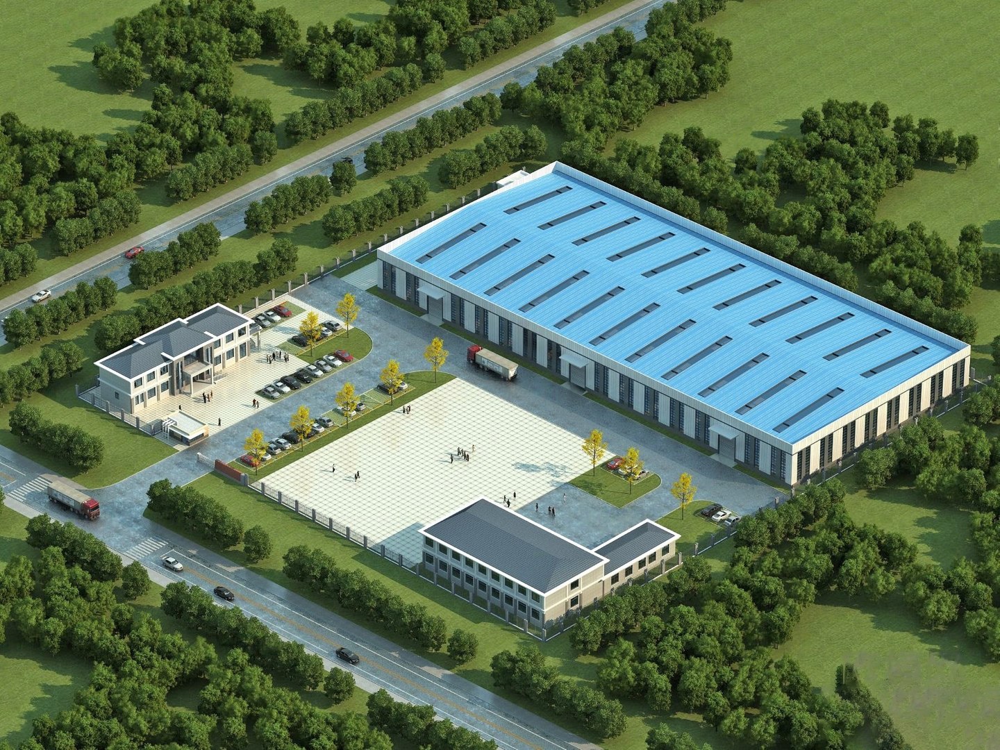 Contemporary Warehouse Complex Exterior 3D Model - TurboSquid 2483489