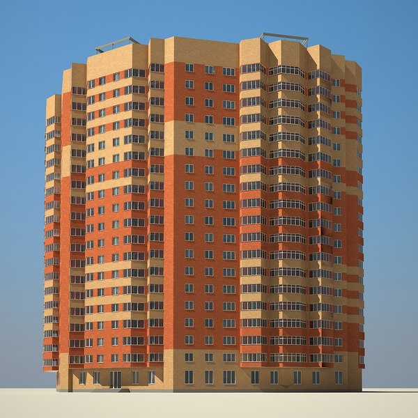 red big building 3d model