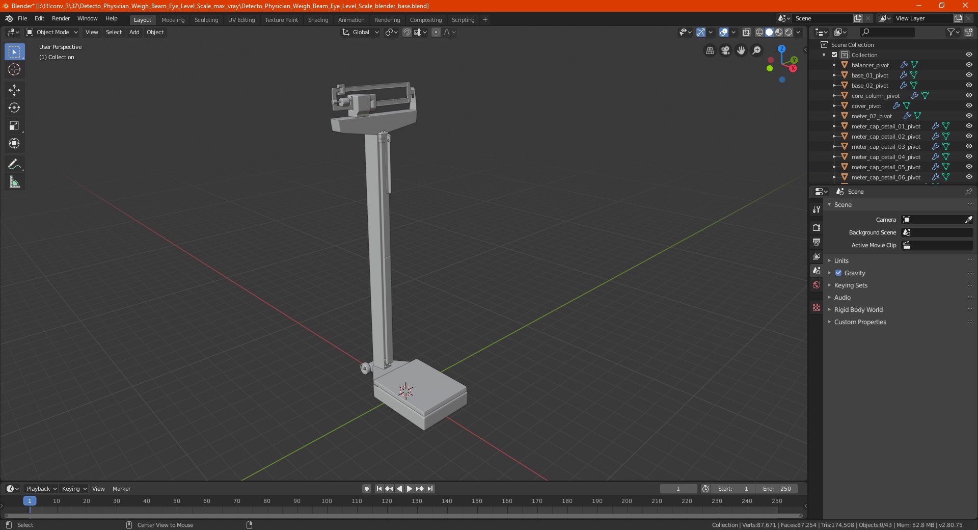 3D detecto physician weigh beam model - TurboSquid 1636731