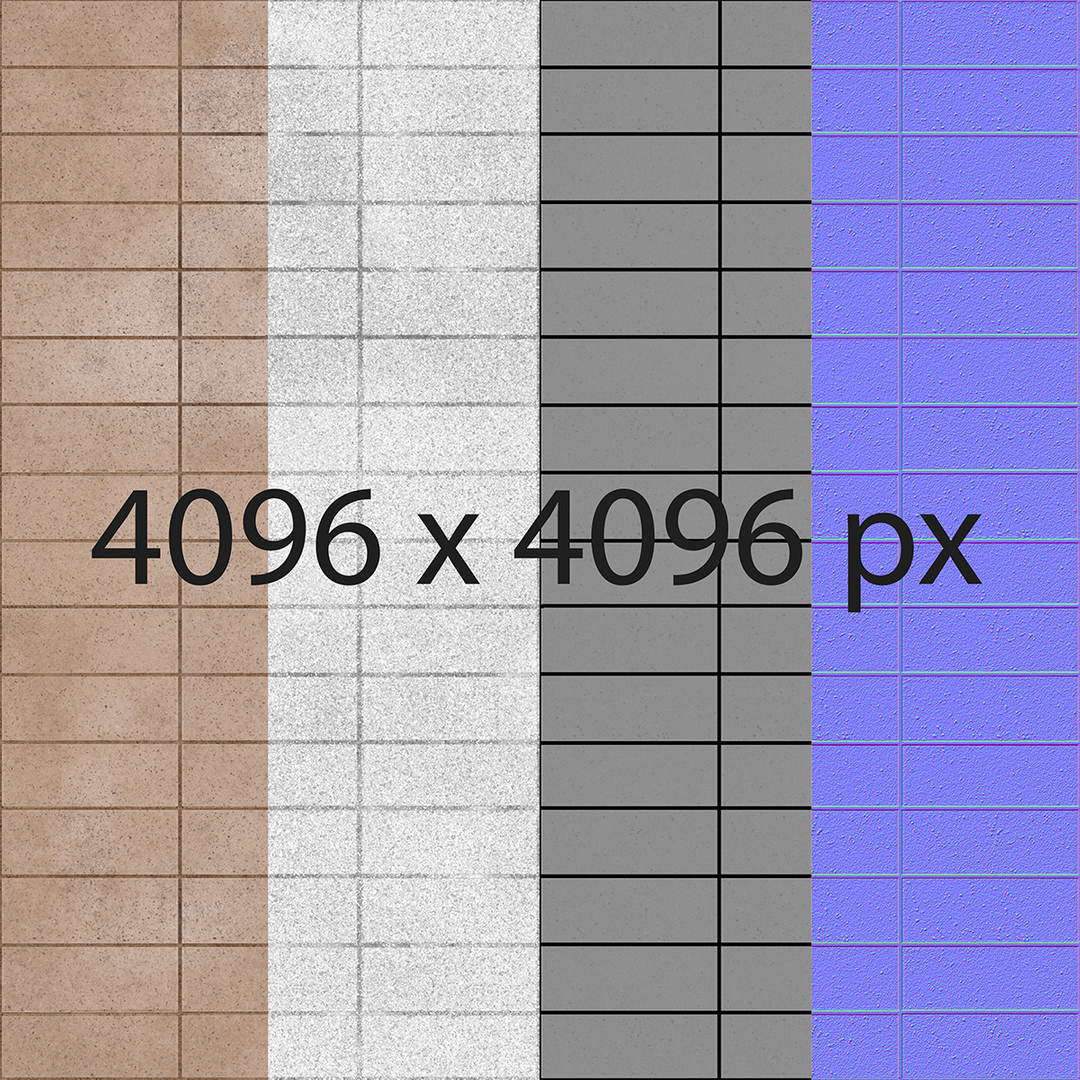 modelo 3d Material y textura de la pared de bloques de hormigón ...