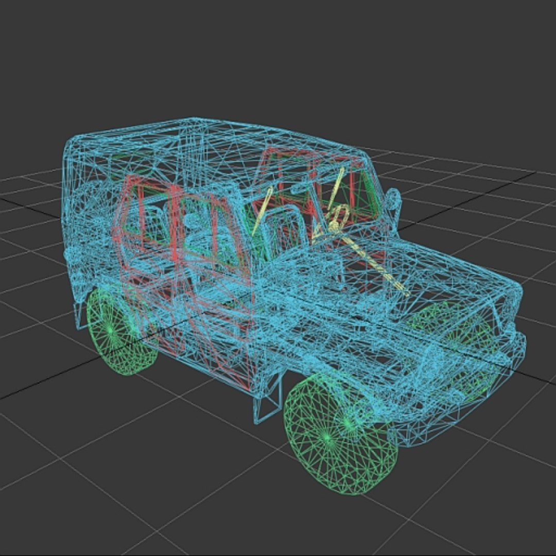 russian uaz 469 yellow 3d max