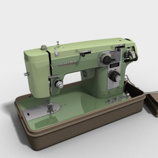 white 530 sewing machine 3d model