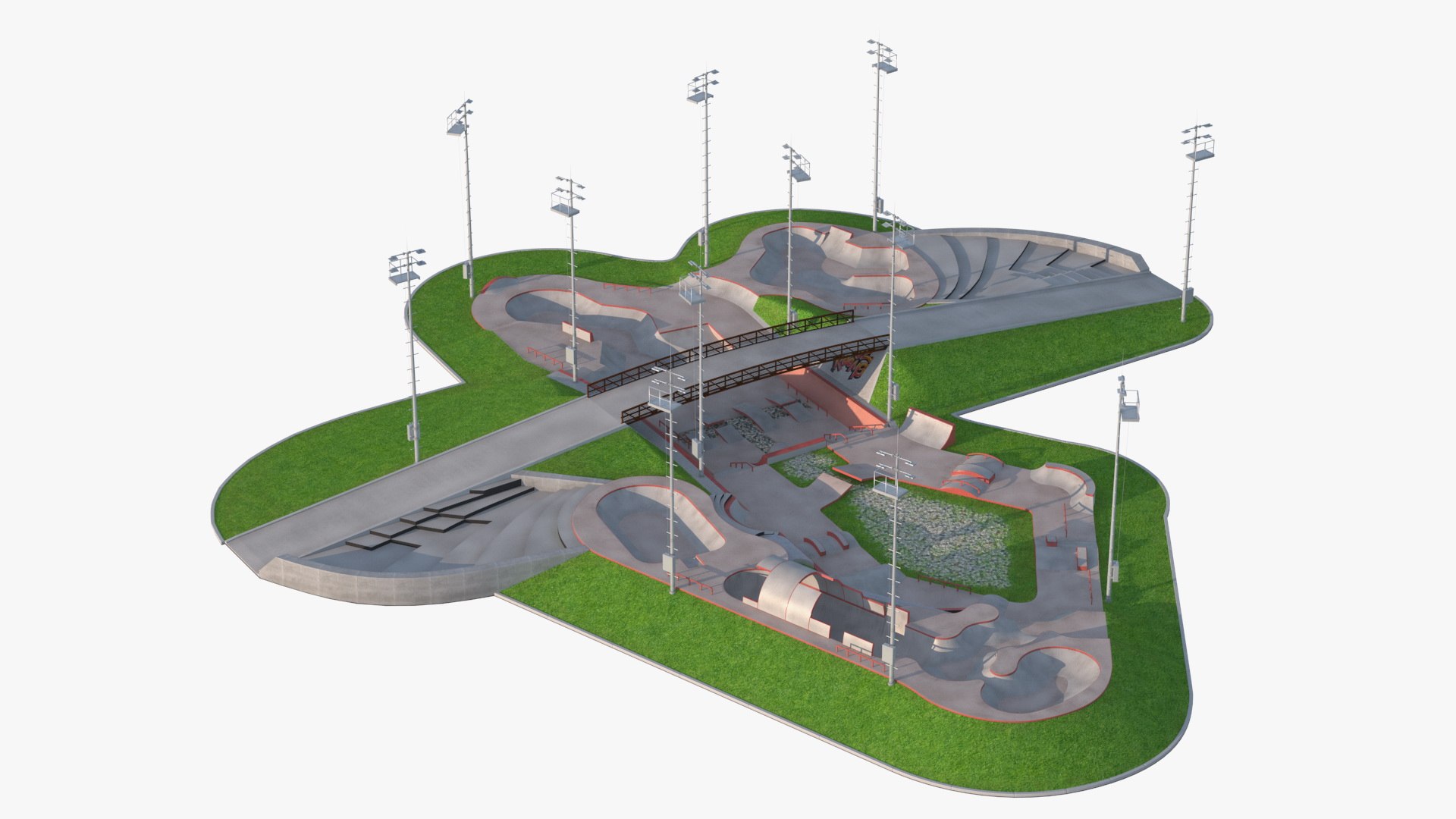 3D outdoor skate park fur model - TurboSquid 1495176