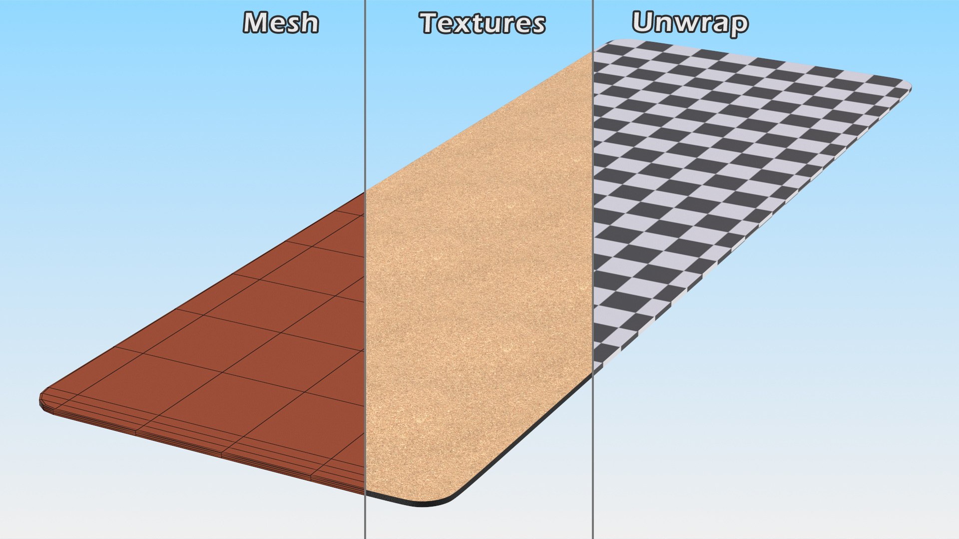 3D Yoga Mat Unwrap Cork - TurboSquid 1905489