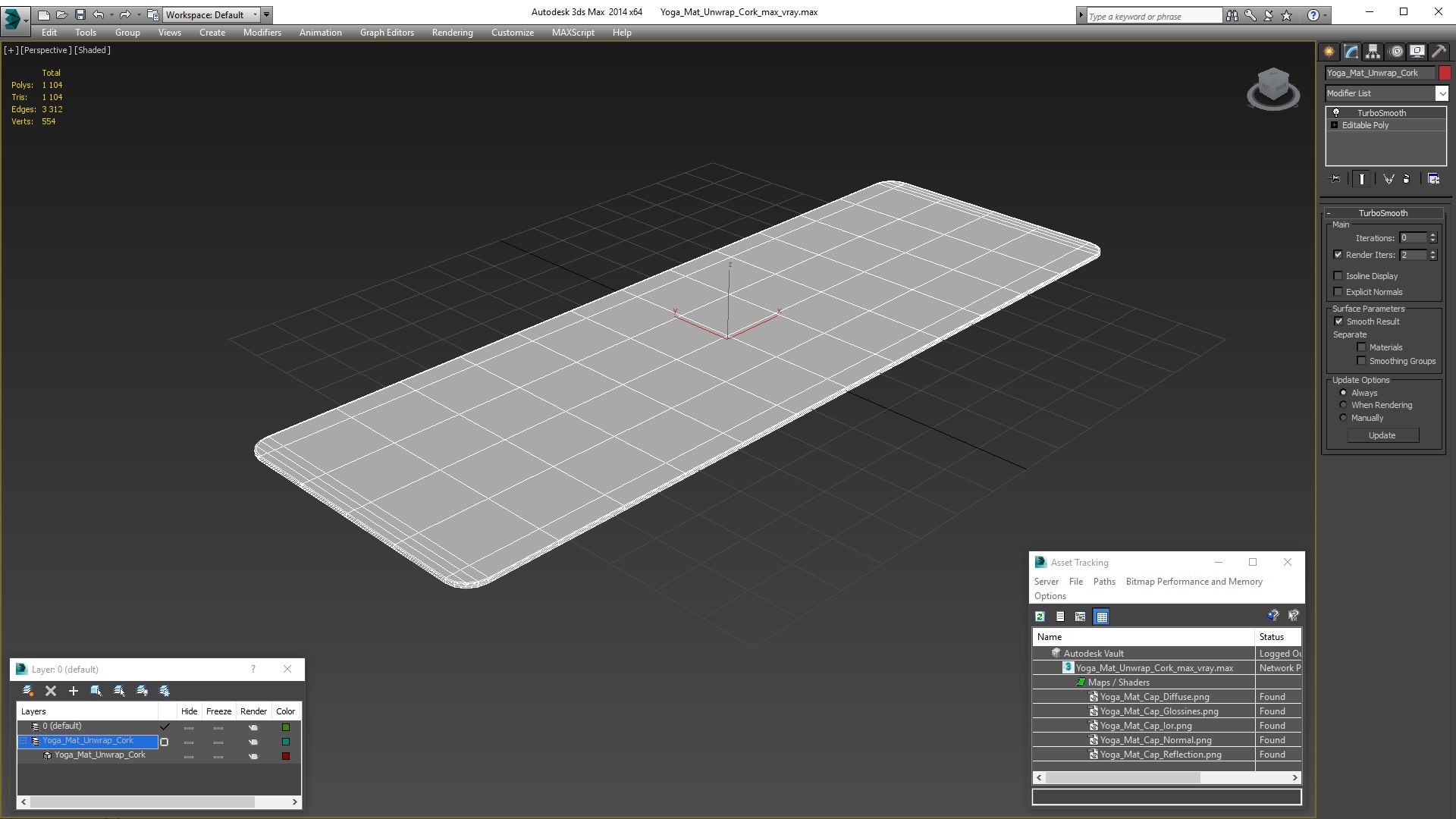 3D Yoga Mat Unwrap Cork - TurboSquid 1905489