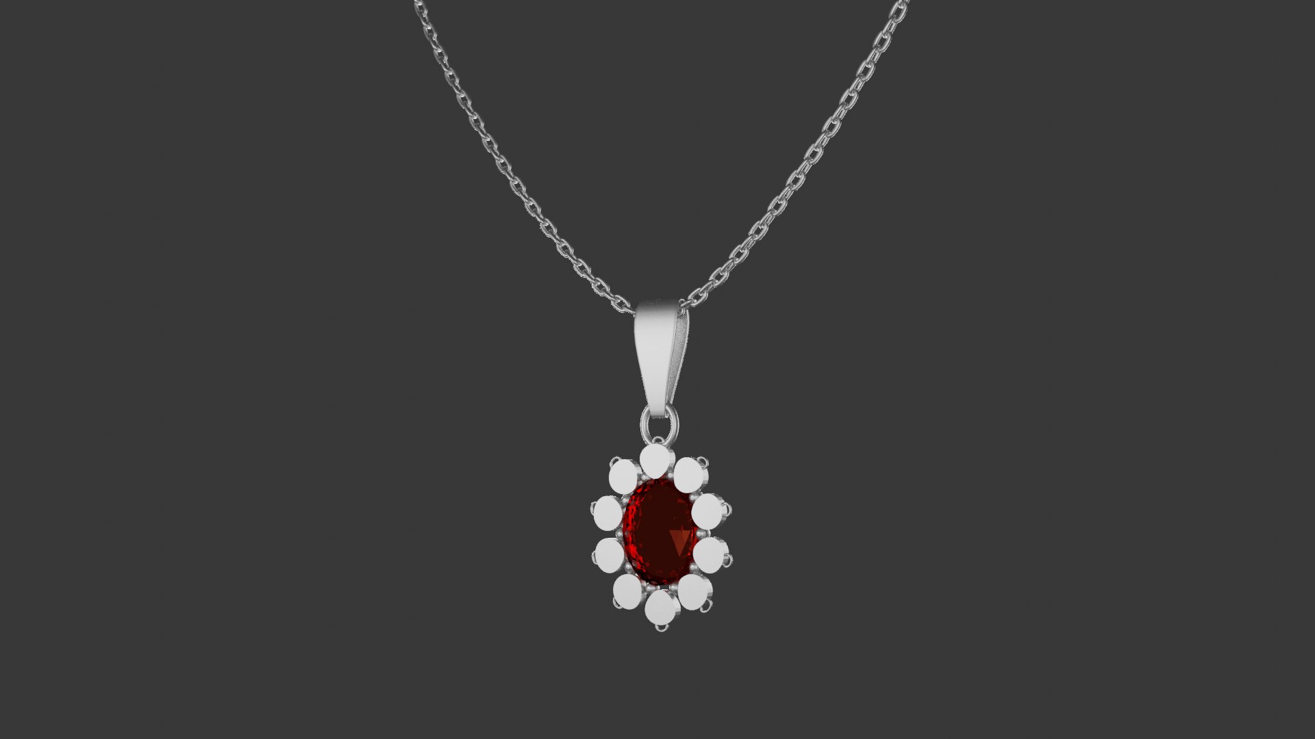 Blue-ruby Dimond necklace 3D - TurboSquid 1901276