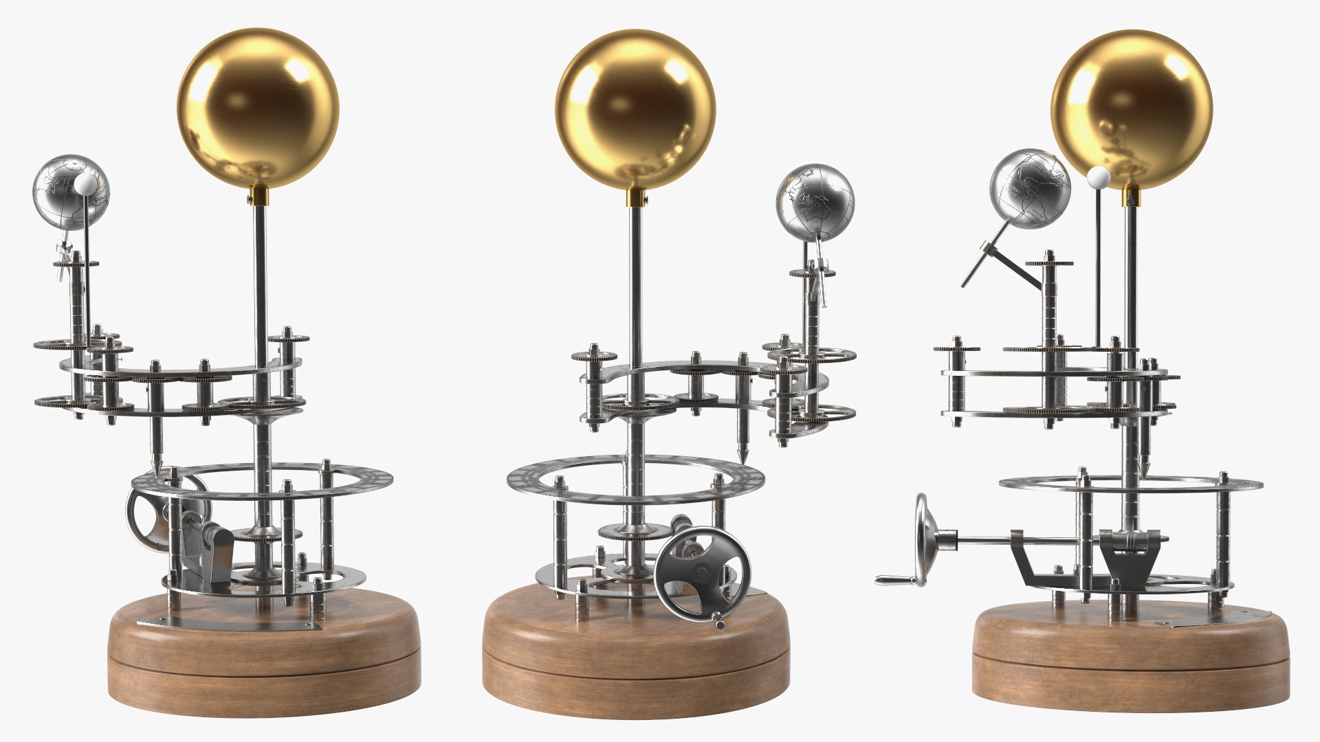 3D Steel Antique Orrery Solar System Rigged - TurboSquid 2092956