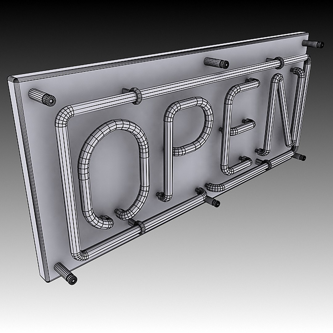 Neon Open Sign 3D Model - TurboSquid 1300380
