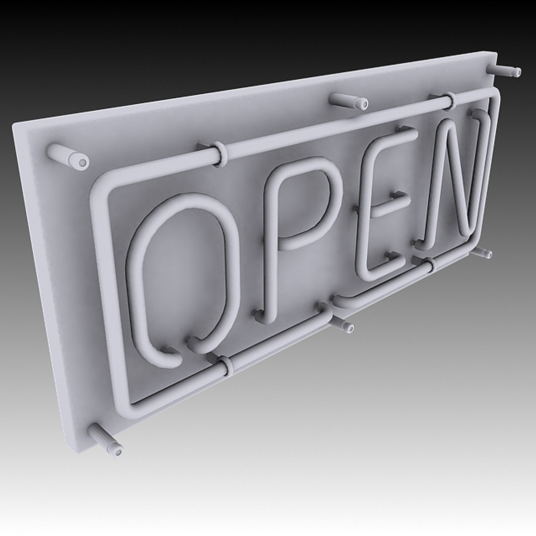 Neon Open Sign 3D Model - TurboSquid 1300380