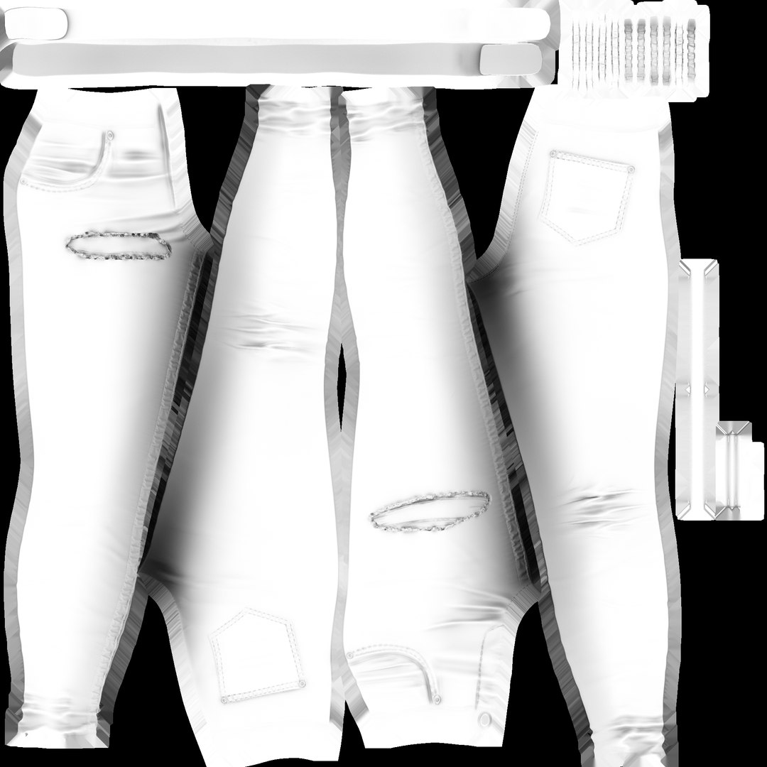 Tight Fit Blue Torn Jeans Denim Pants 3D Model - TurboSquid 2006073
