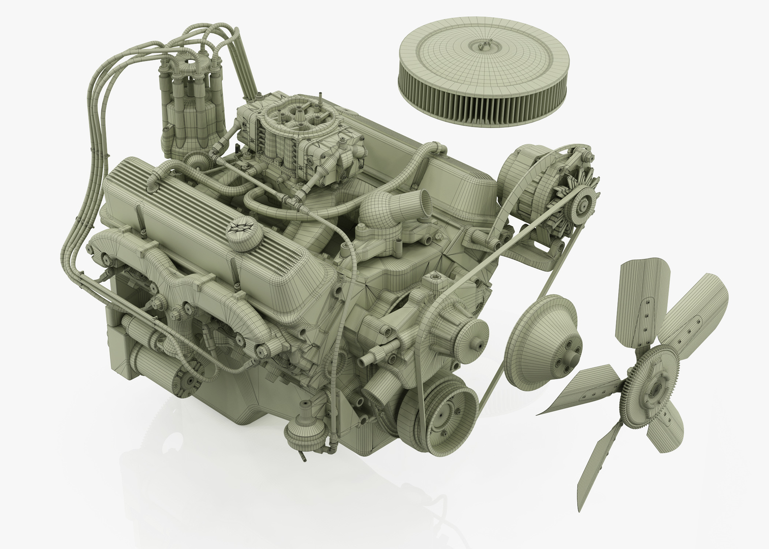 3D model chevrolet 350 small-block v8 - TurboSquid 1293430