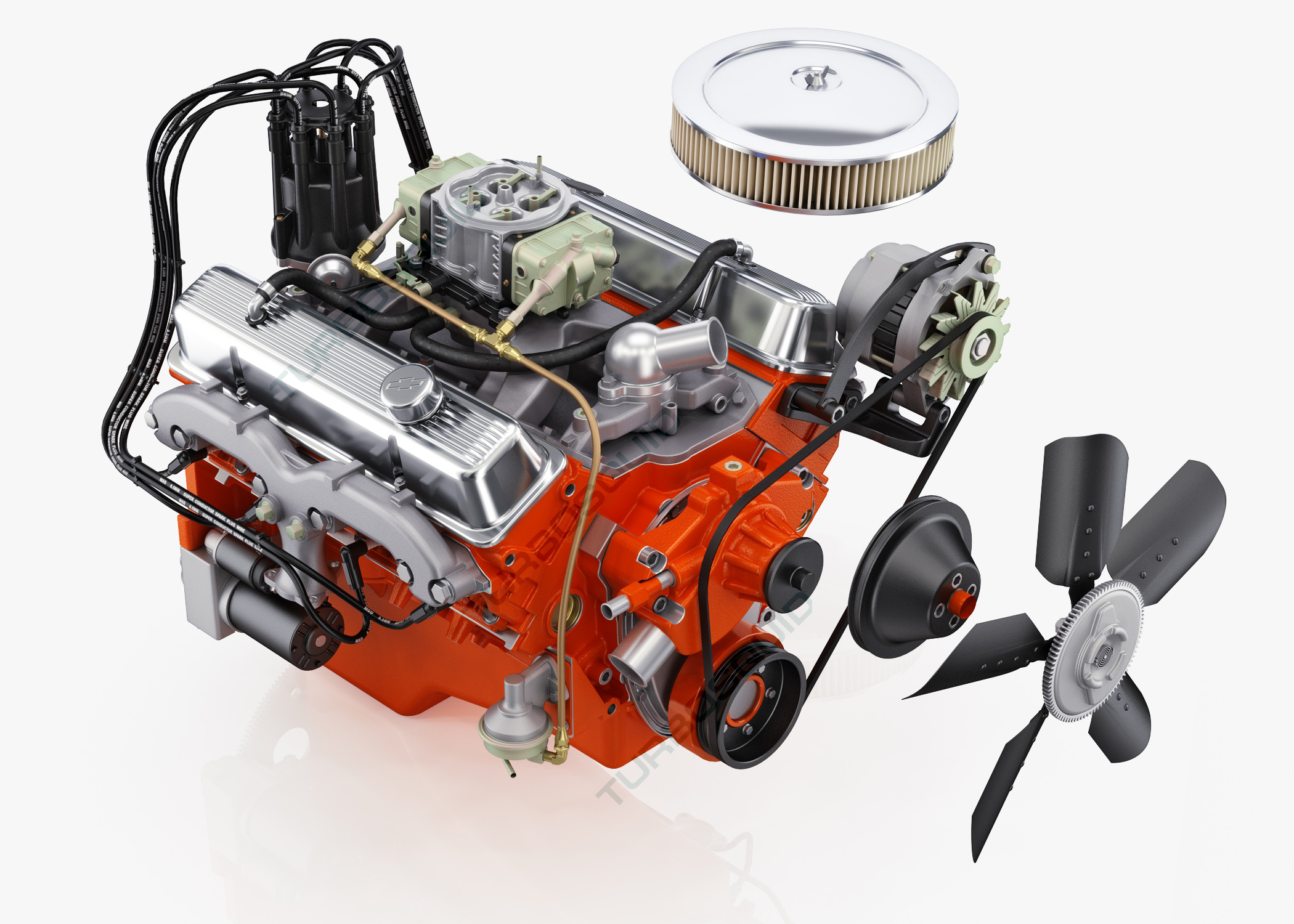 3D model chevrolet 350 small-block v8 - TurboSquid 1293430