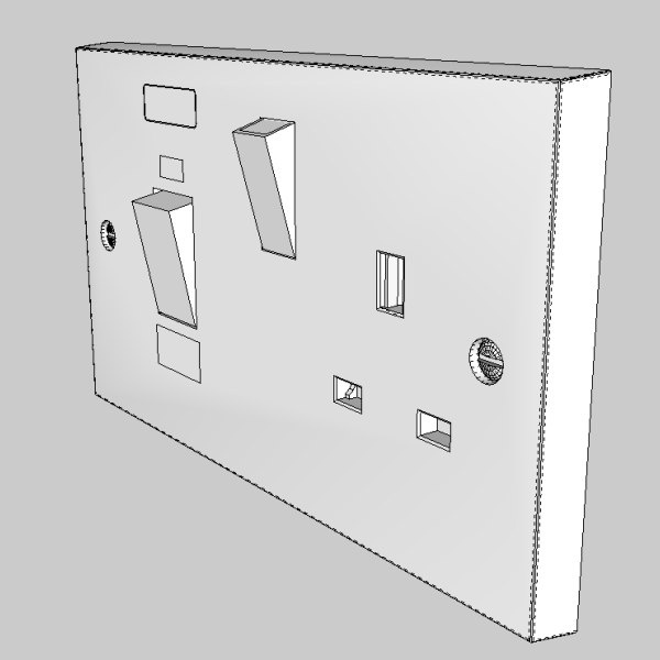 3ds max white plastic switches sockets