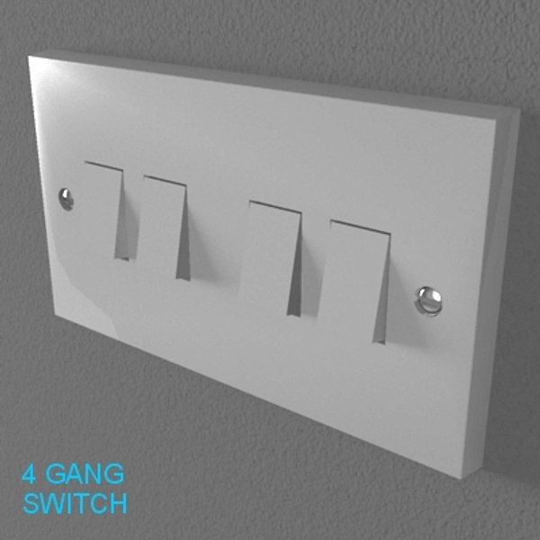 3ds max white plastic switches sockets