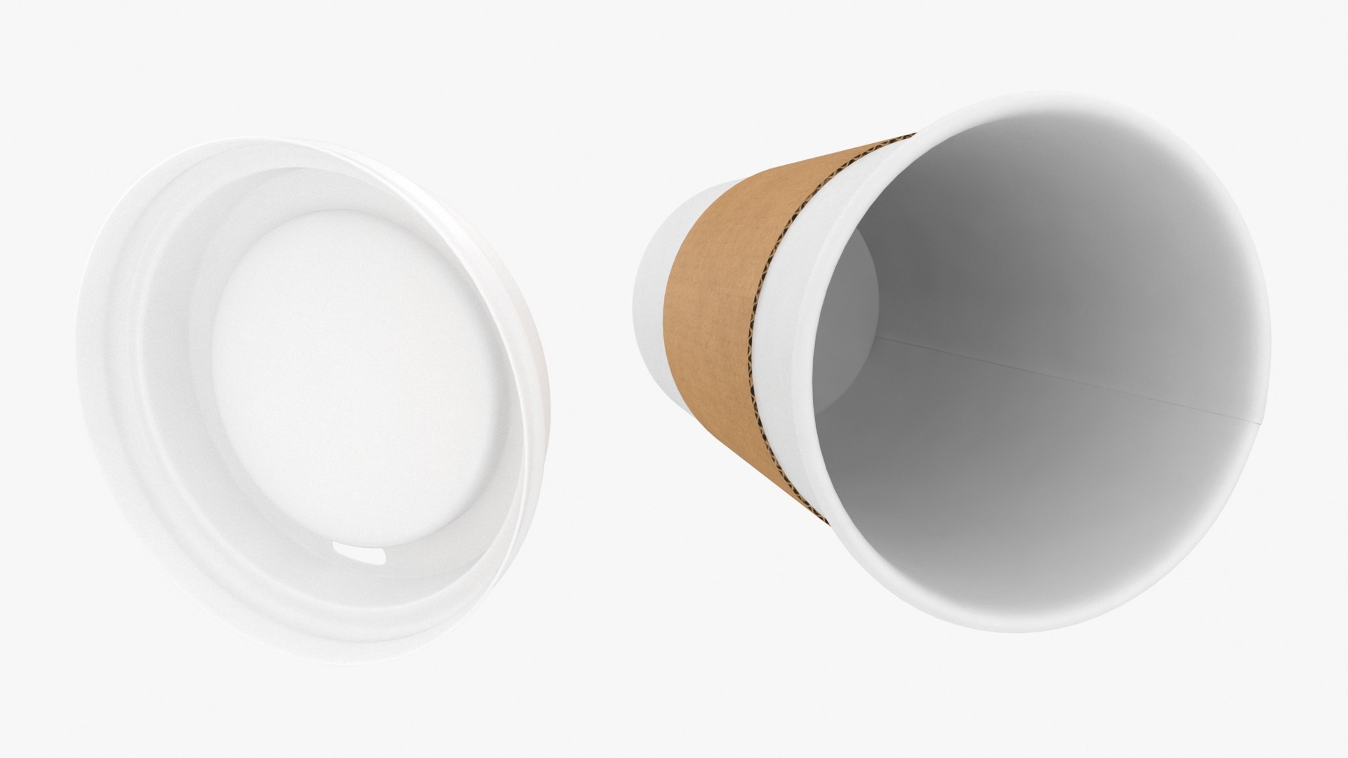 3D Large Paper Coffee Cup Blank With White Lid Model - TurboSquid 2196665