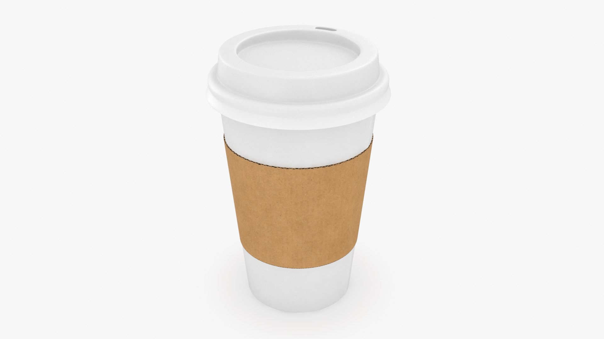 3D Large Paper Coffee Cup Blank With White Lid Model - TurboSquid 2196665
