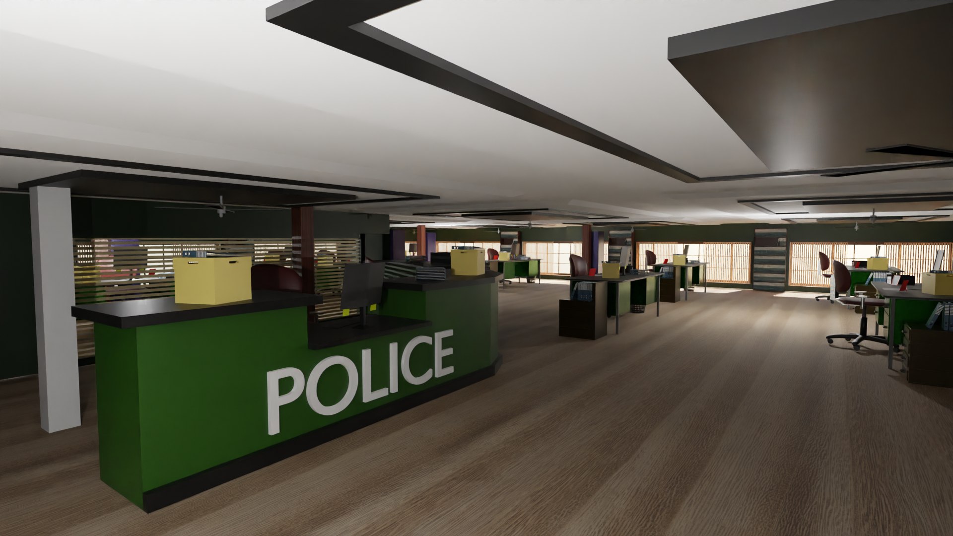 Police Station Interior Model - TurboSquid 2158064