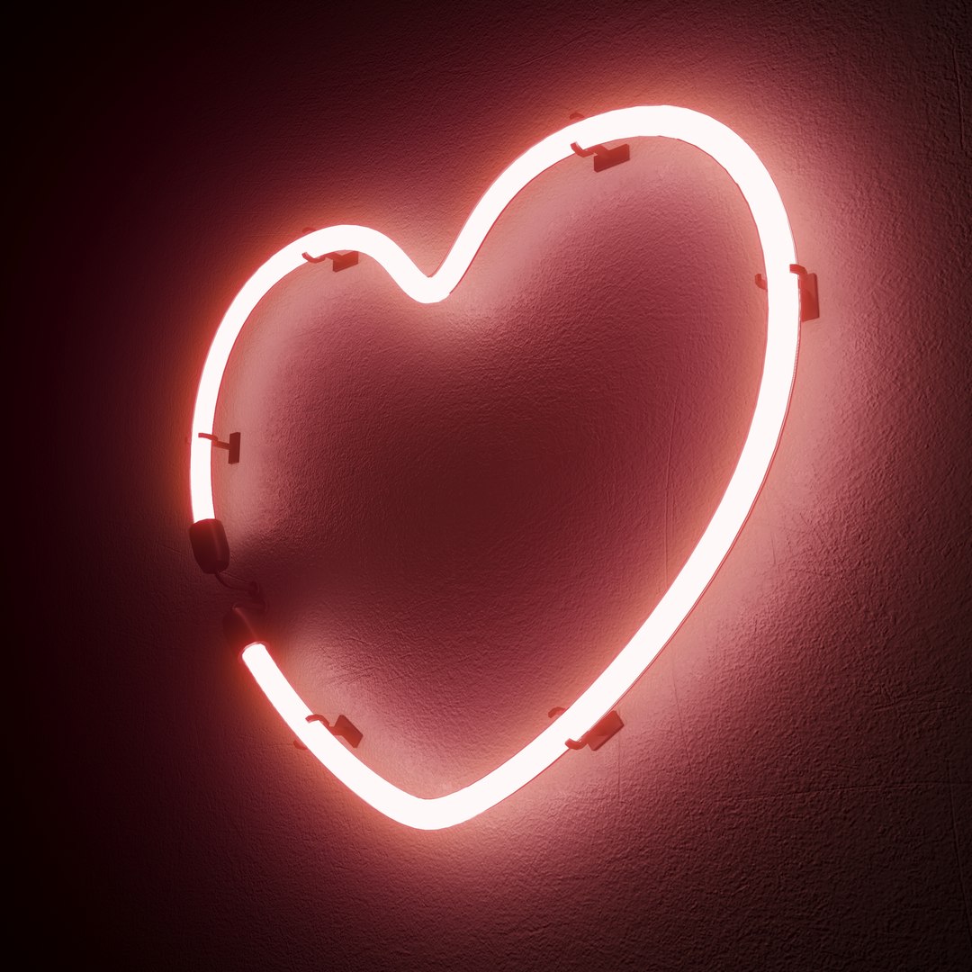 Neon Heart Lamp 3D Model - TurboSquid 2138624
