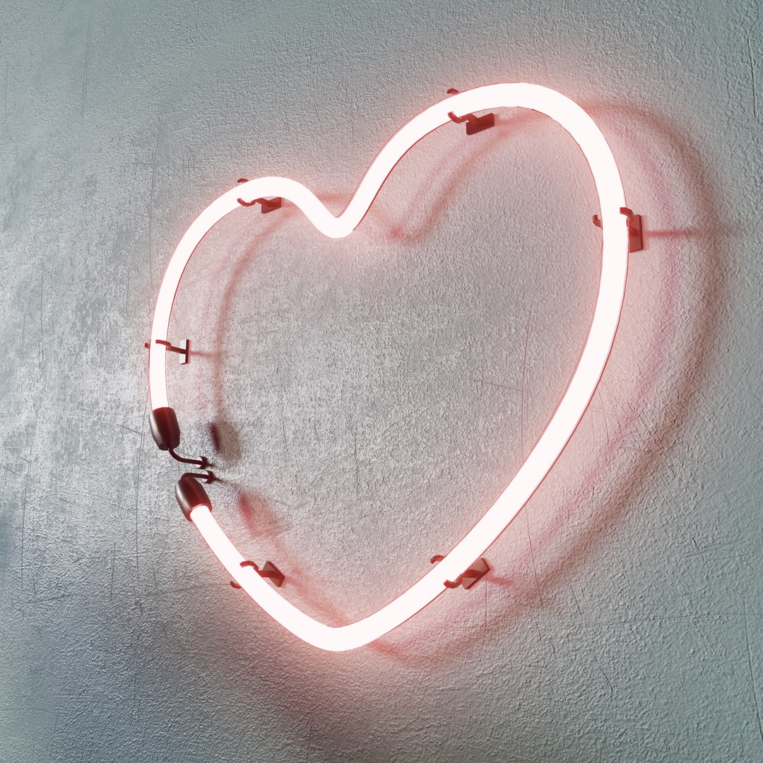 Neon Heart Lamp 3D Model - TurboSquid 2138624