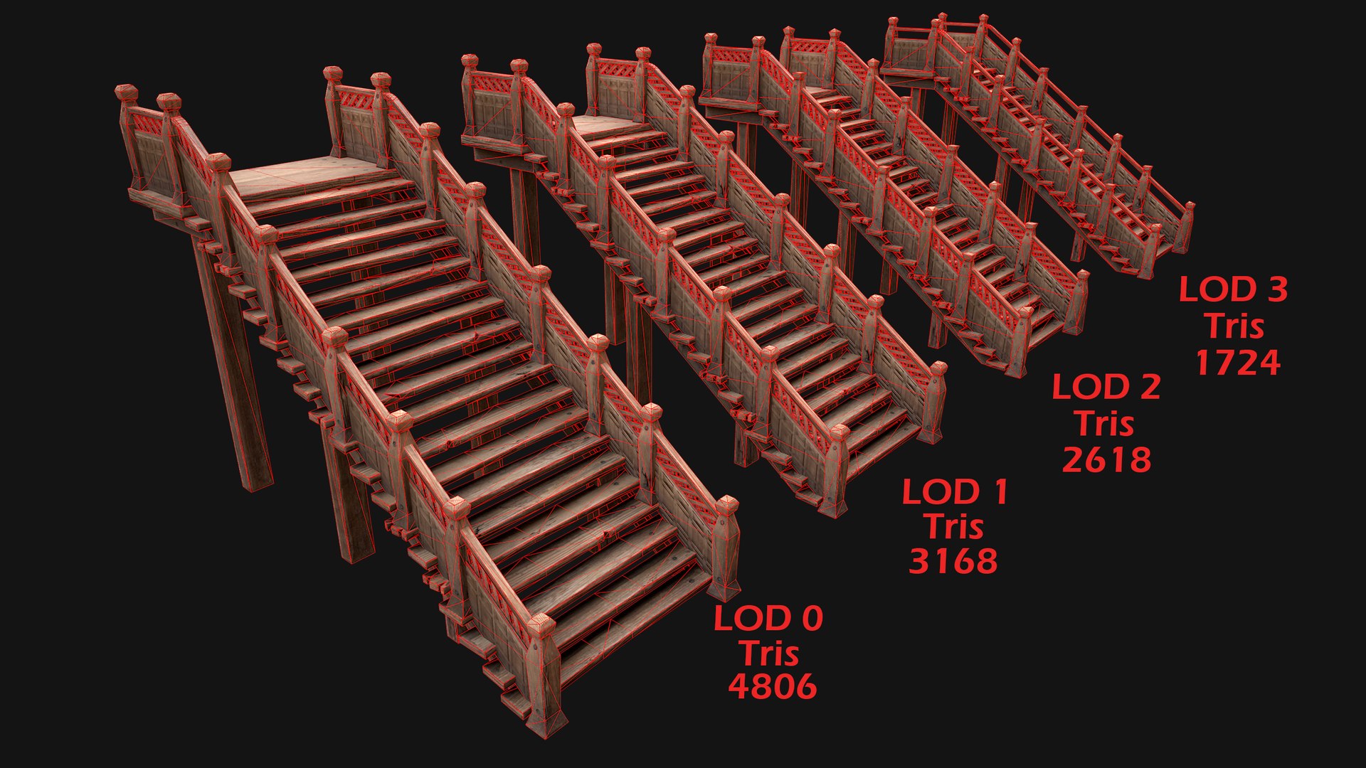 Wooden Staircase Medieval Model - TurboSquid 2131106
