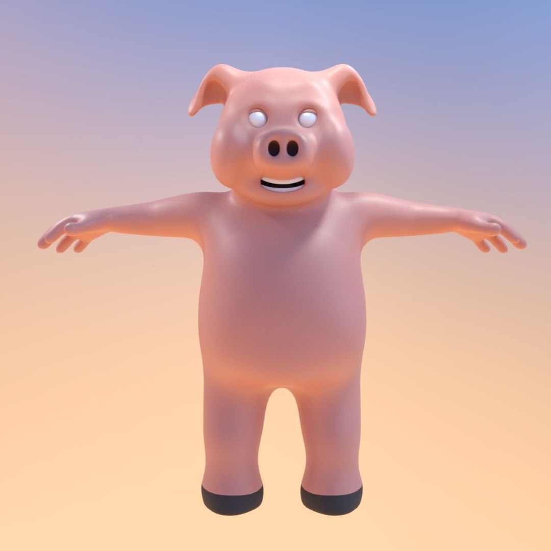 3D Pig Character Model - TurboSquid 1961185