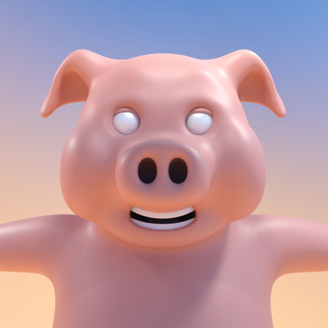 3D Pig Character Model - TurboSquid 1961185