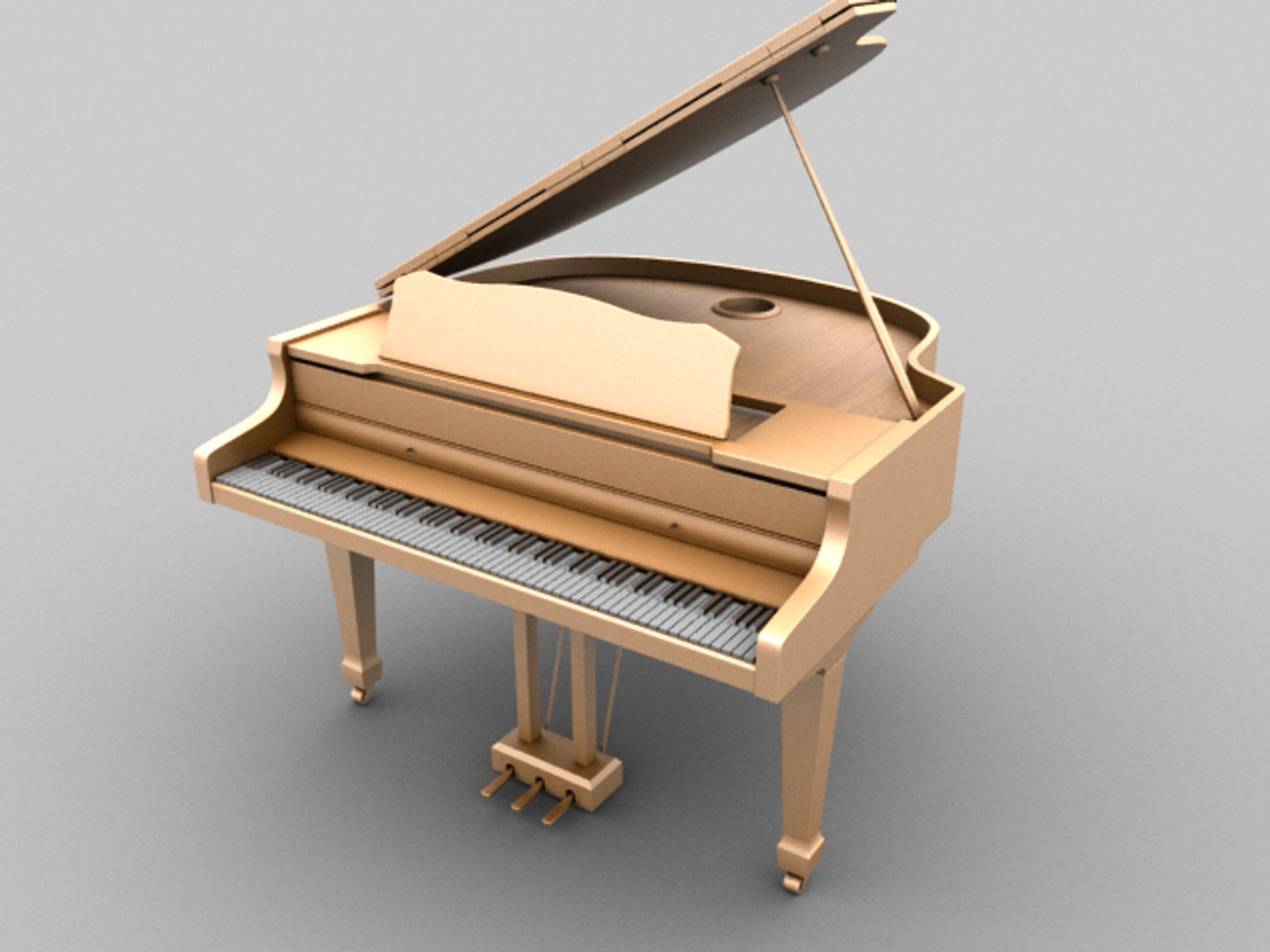 classic piano 3d model